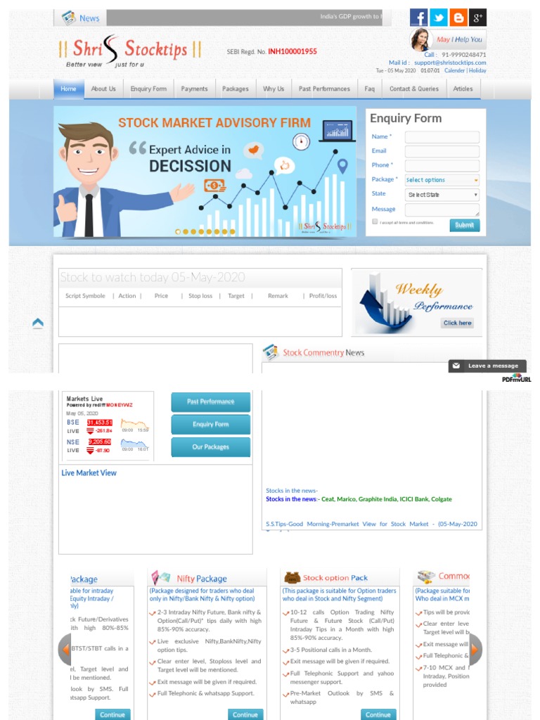 Online Indian Share Market Live NSE Intraday Tips Today Shri Stock Tips ...