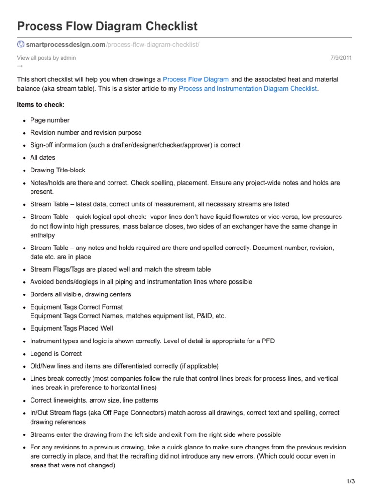 Essential PFD Checklist | PDF | Enthalpy | Mechanical Engineering