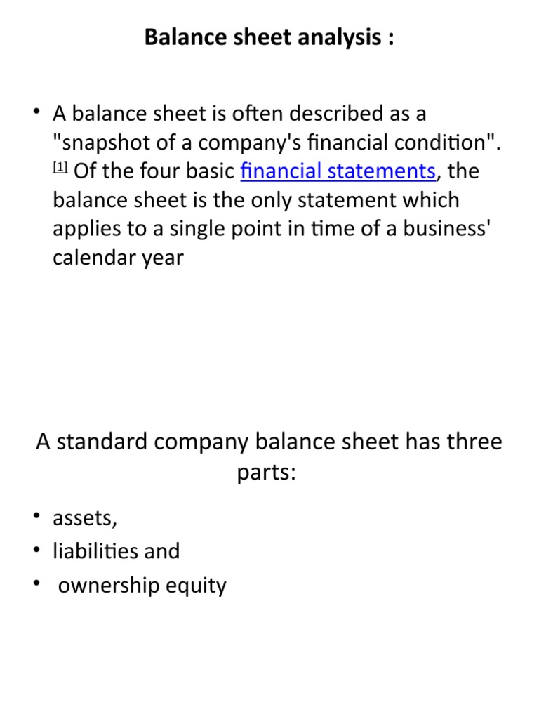 Balance Sheet Analysis:: Financial Statements | PDF | Balance Sheet ...