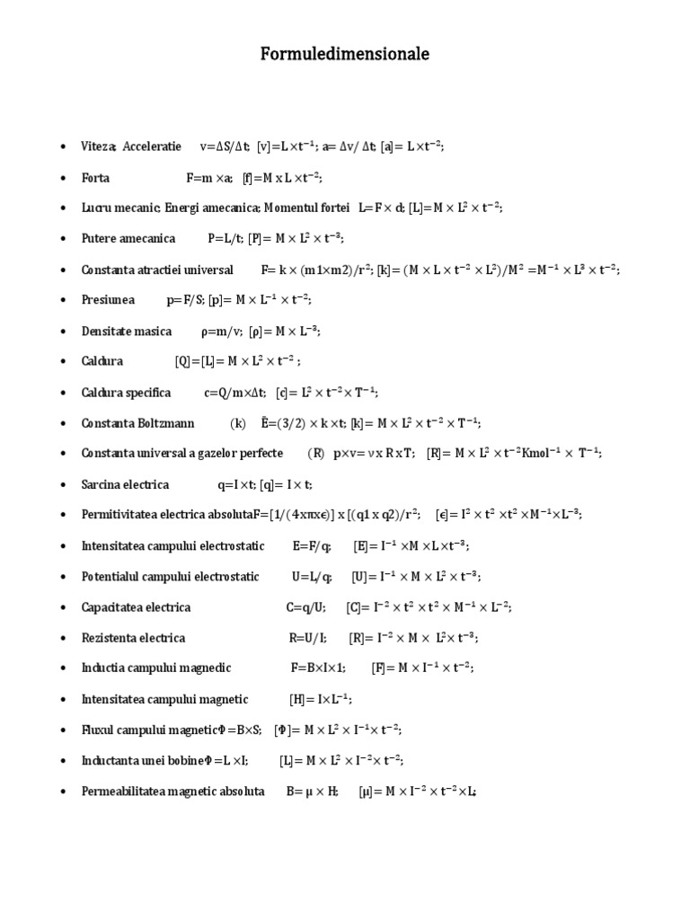 Formule Fizica | PDF