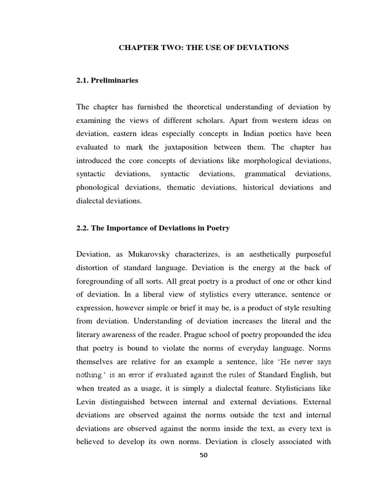 Chapter Two: The Use of Deviations | PDF | Word | Lexicon