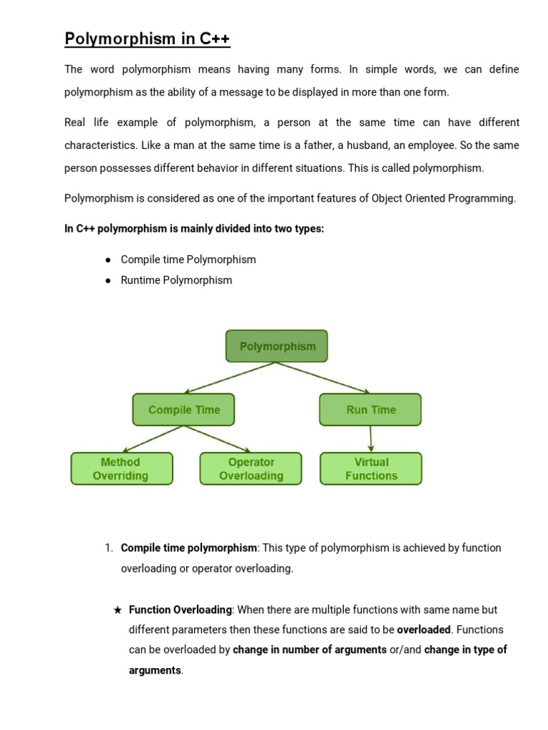 Polymorphism in C++ | PDF | Inheritance (Object Oriented Programming ...