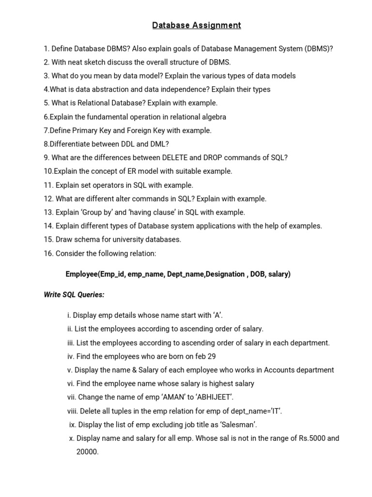 Database Assignment | PDF
