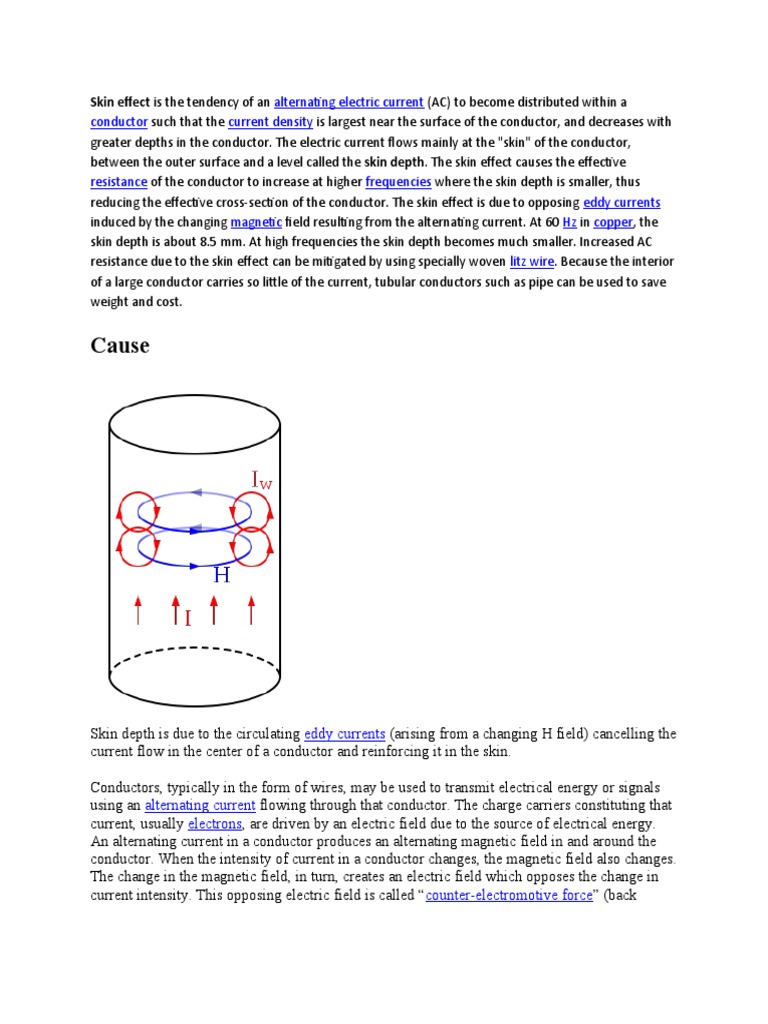 Cause: Skin Effect Is The Tendency of An | PDF | Alternating Current ...