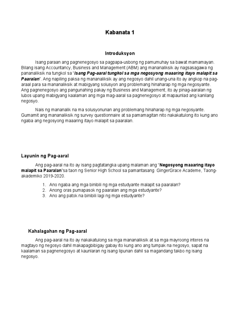 Kabanata 1 | PDF