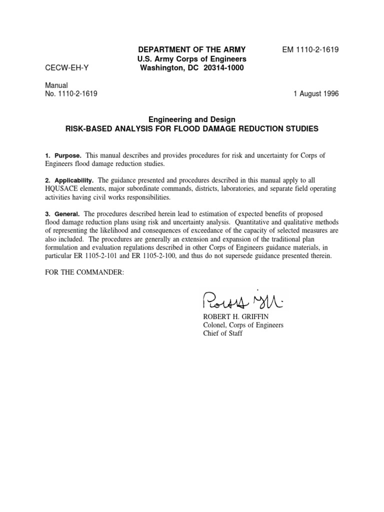 EM - 1110-2-1619 Engineering and Design RISK-BASED ANALYSIS FOR FLOOD ...