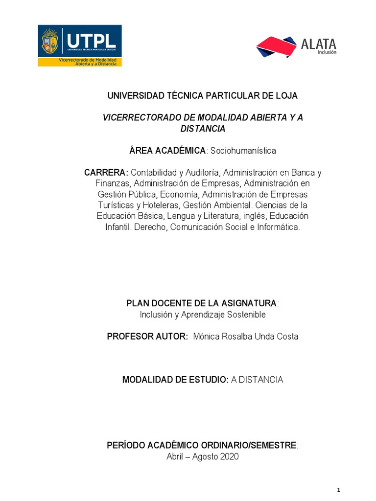 Alata Plan Académico | Descargar gratis PDF | Cuestionario | Aprendizaje