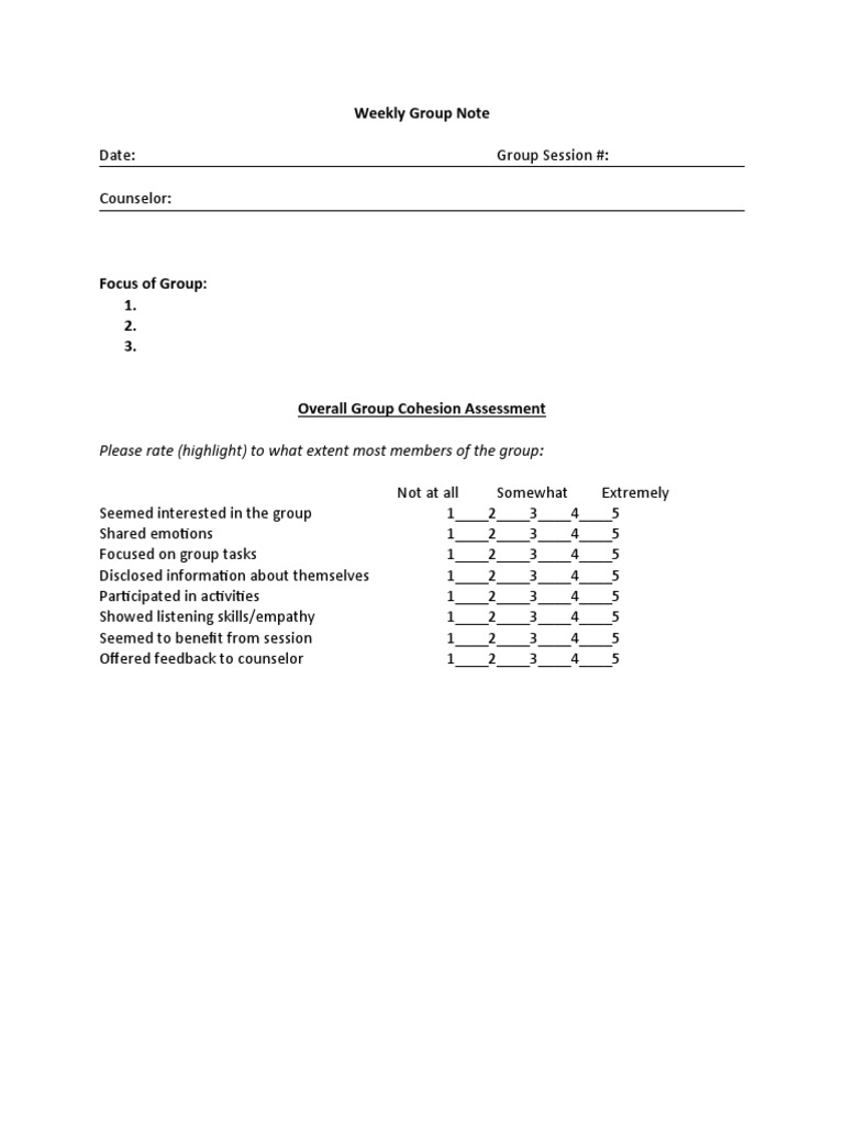 Group Note Template | PDF
