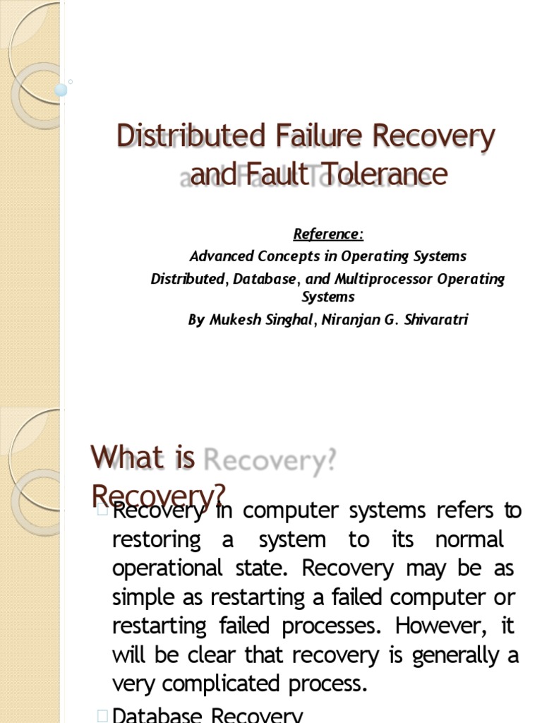 Distributed Failure Recovery | PDF | Process (Computing) | Computer ...