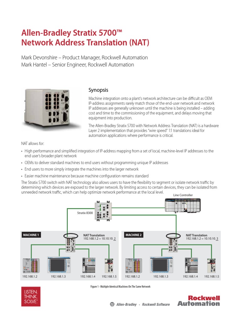 Allen-Bradley Stratix 5700™ Network Address Translation (NAT) | PDF ...