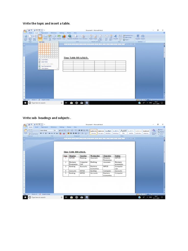 How To Make Time Table | PDF