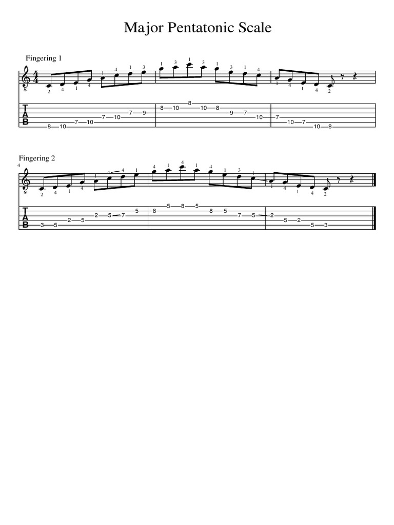 Major Pentatonic Scale | PDF