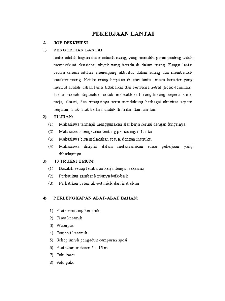 Pekerjaan Lantai | PDF