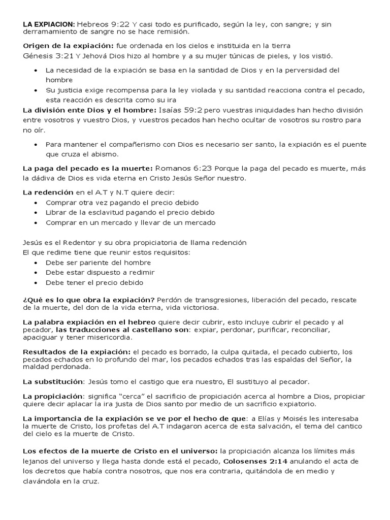 Expiación Bíblica: Significado y Efectos | PDF | Teología sistemática ...