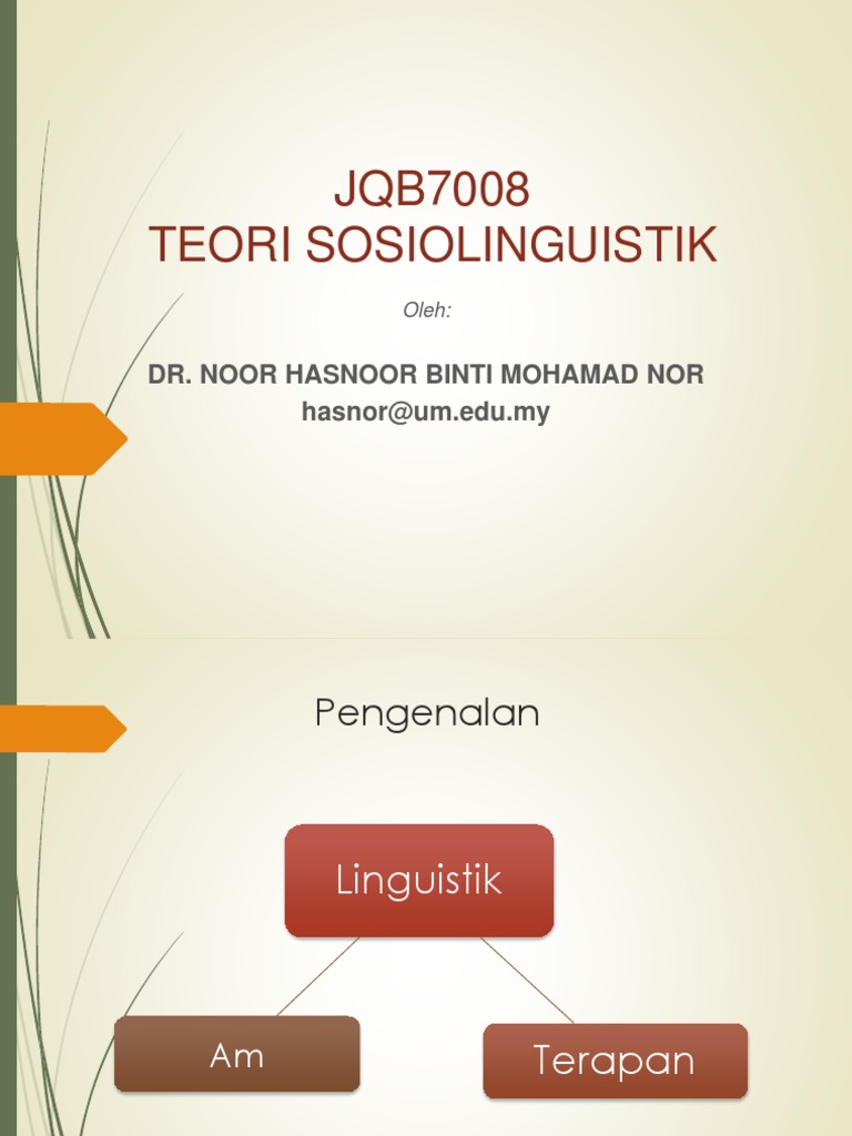 Teori Sosiolinguistik PDF | PDF | Ilmu Sosial | Seni & Disiplin Bahasa