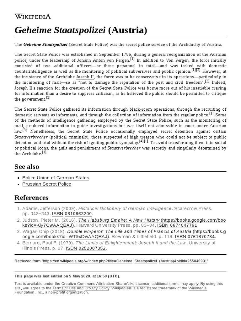 History of Austria's Secret Police | PDF | Crime & Violence | Crime ...