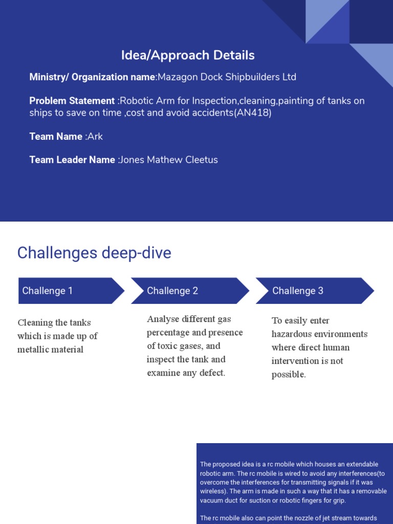 Idea/Approach Details | PDF | Tanks | Manufactured Goods