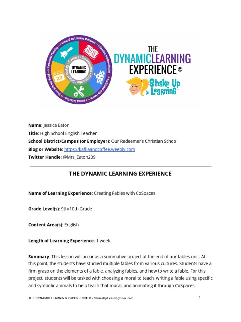 Dynamic Learning Experience Dle Template | PDF | Critical Thinking ...