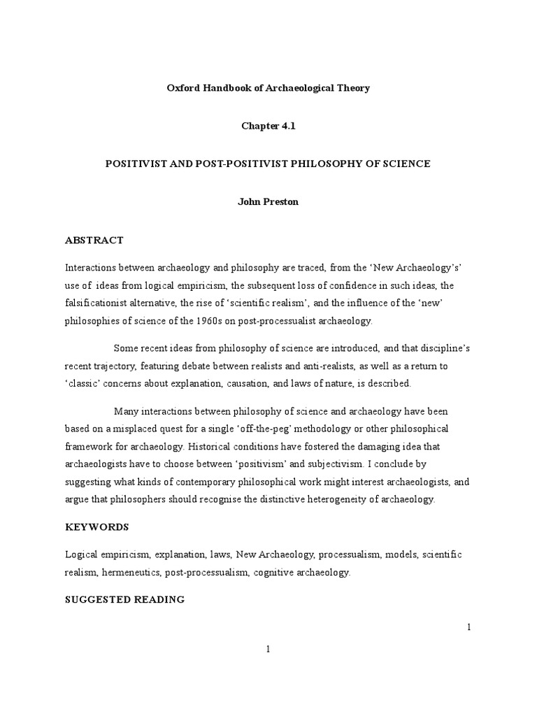 Positivist and Post-Positivist Philosoph | PDF | Phenomenology ...