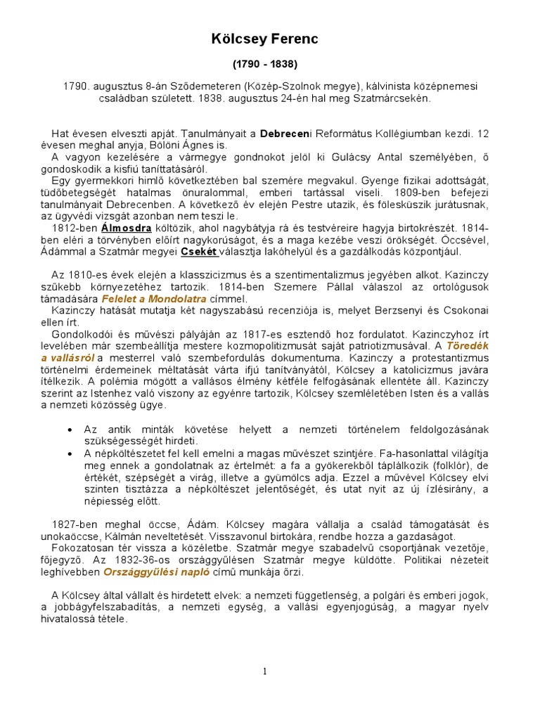 Kolcsey | PDF