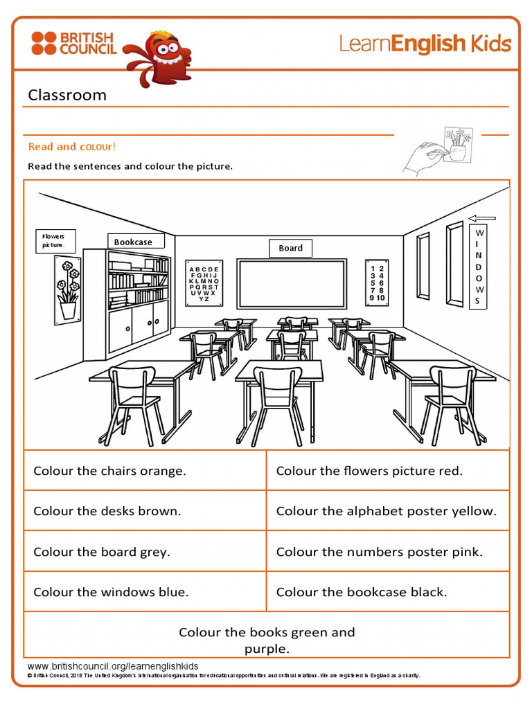 Colouring-Classroom OBJECTS | PDF