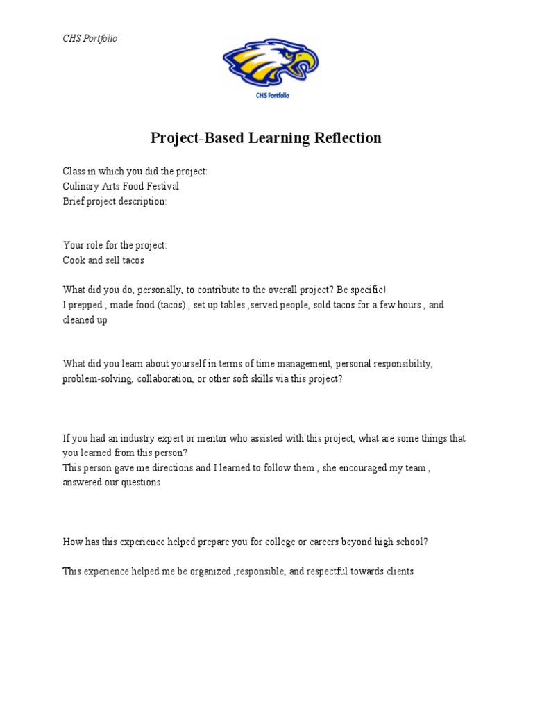 PBL Reflection | PDF