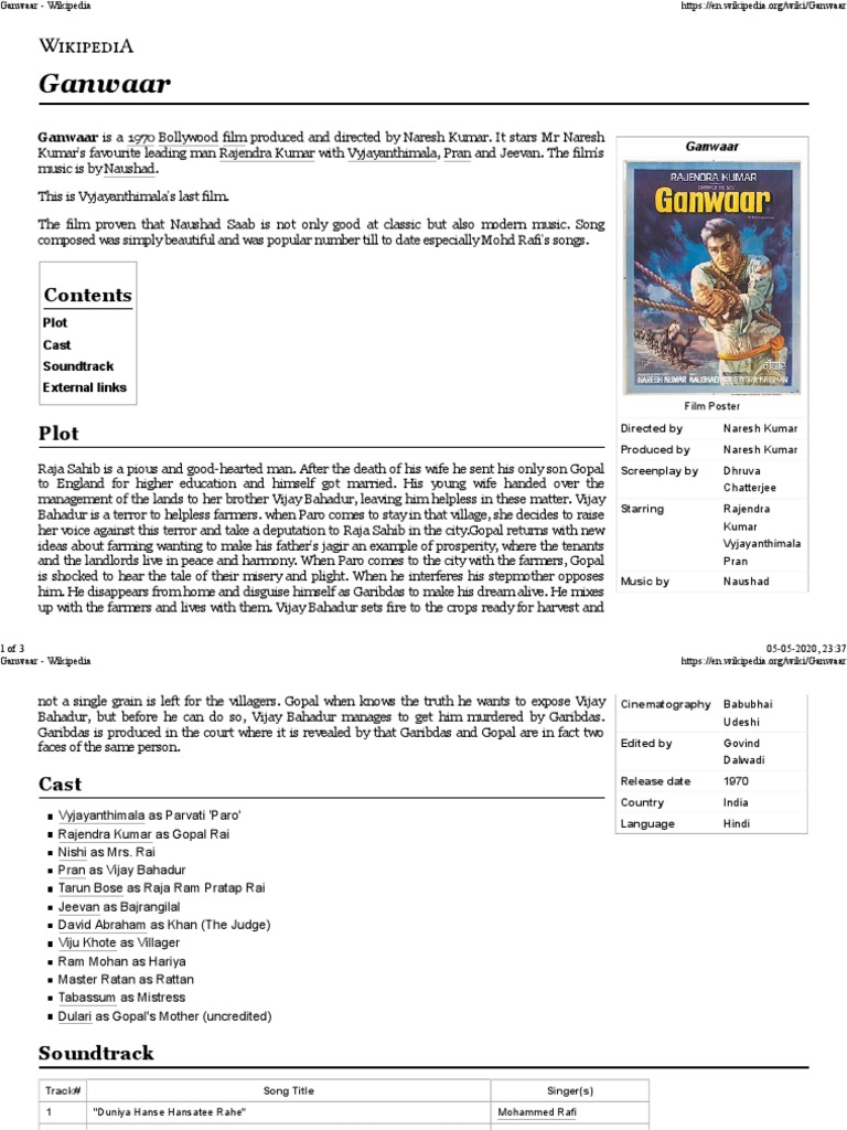 Ganwaar | PDF | Film Production Districts | Bollywood