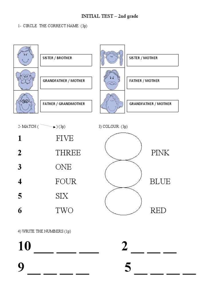 Initial Test 2nd Grade | PDF | Teaching Methods & Materials