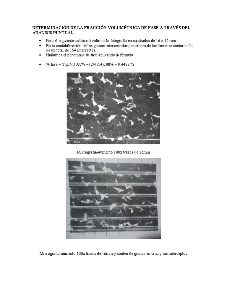Análisis de Fracción Volumétrica de Fase | PDF | Métodos y materiales ...