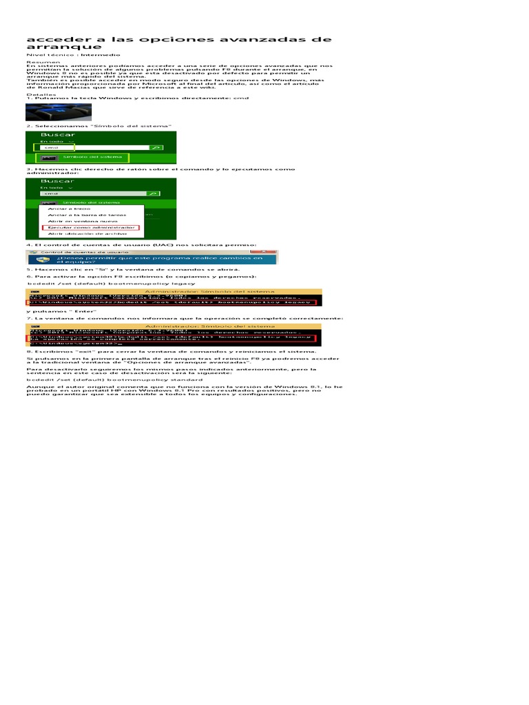 Como Activar La Tecla F8 en Windows 8 y 8.1 | PDF | Negocios | Informática