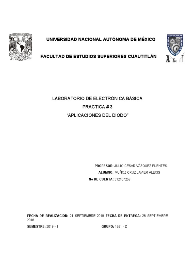 Practica No.3 (Circuitos Con Diodos) | PDF | Rectificador | Diodo