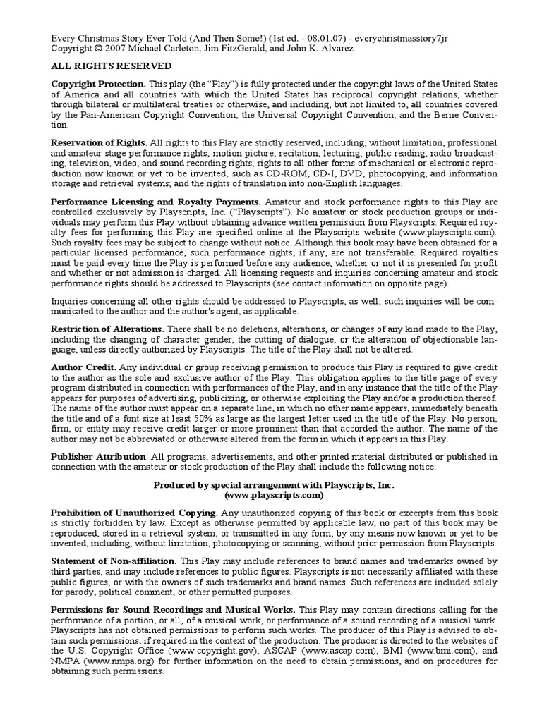 Every Christmas Story Ever Told Script | PDF | Copyright | Christmas