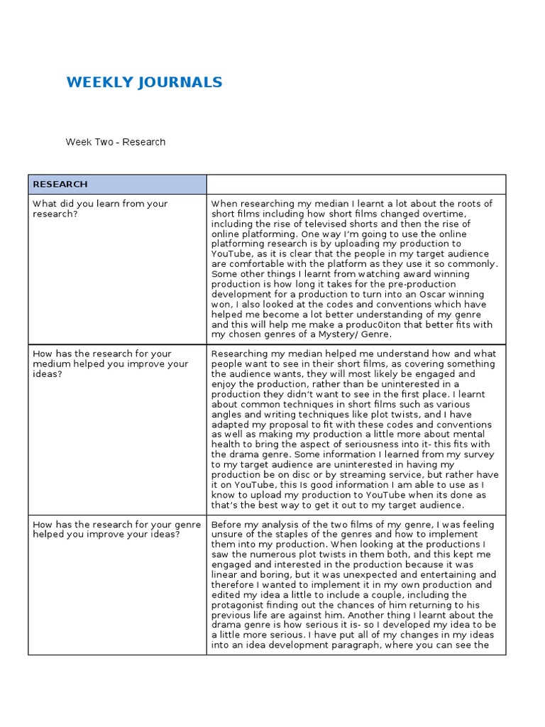 Week 2 Blog 1 | PDF | Genre | Emotions