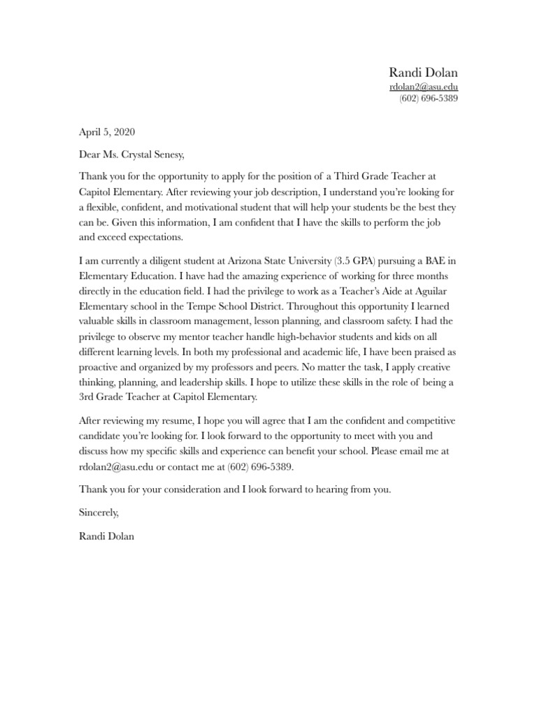 Randi Dolan: Rdolan2@asu - Edu (602) 696-5389 | PDF