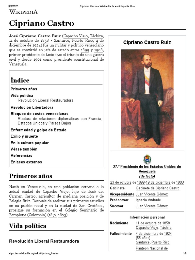 Cipriano Castro | PDF | Gobierno | Agitación