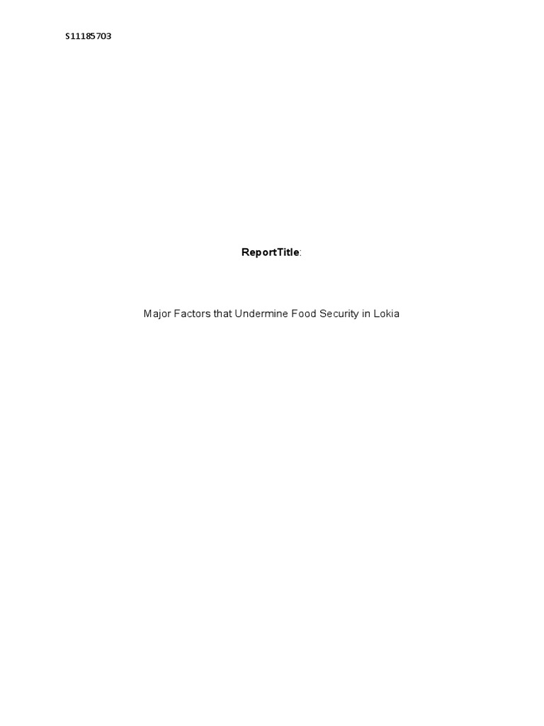 Food Security Challenges in Lokia | PDF | Food Security | Foods