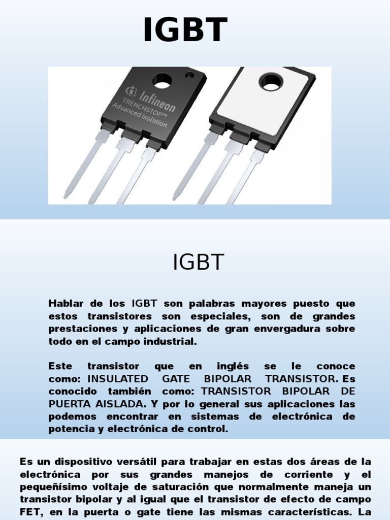 Características y Aplicaciones del IGBT | PDF | Transistor | Inversor ...