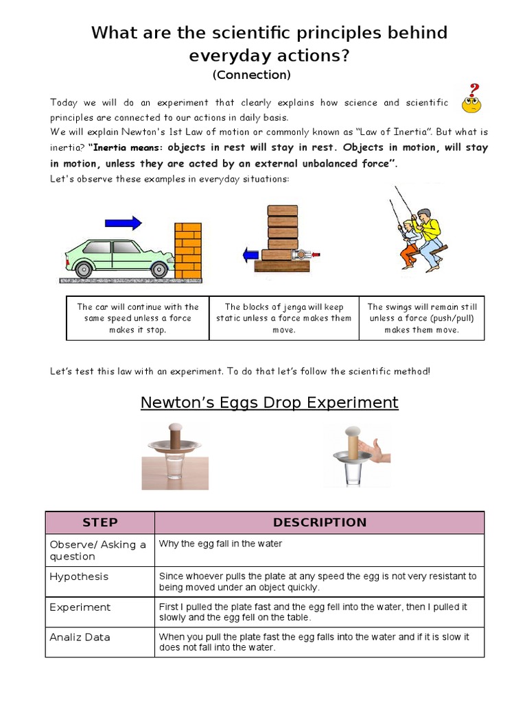 Everyday Science: Newton's Inertia Explained | PDF | Inertia | Force