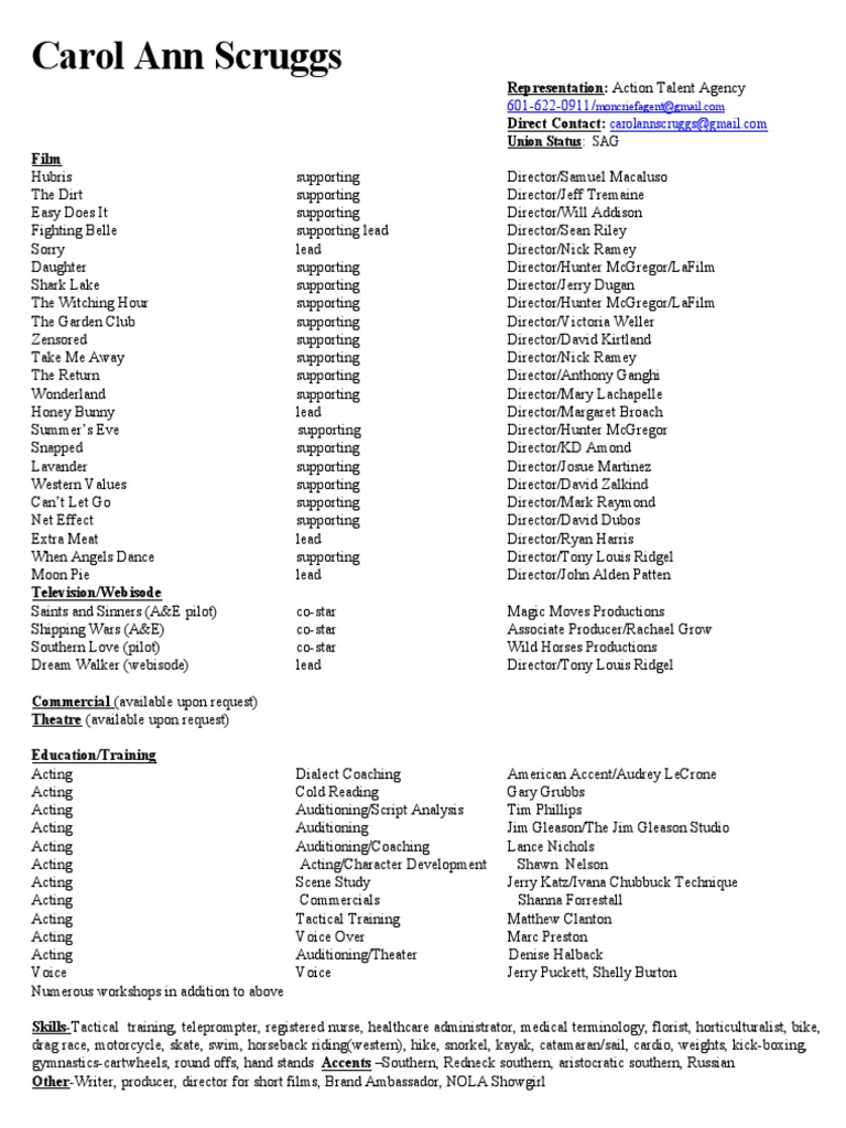 Resume-Ata-2019-Carol Ann Scruggs - Wom Word1 1 1 | PDF