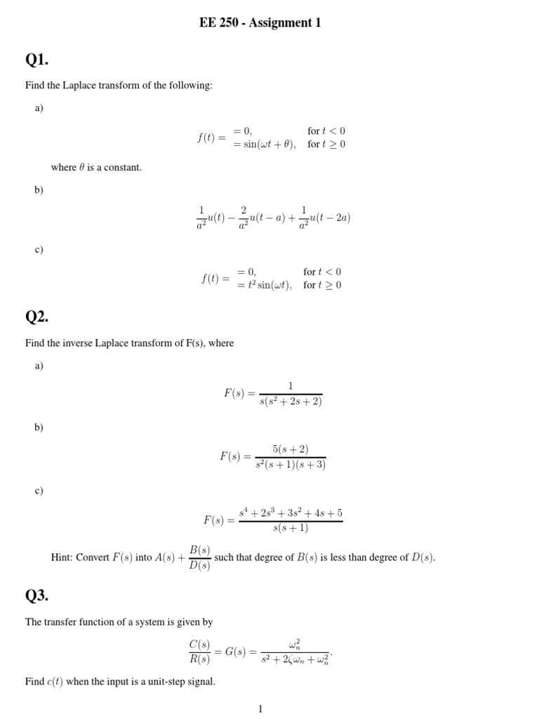 Laplace Transform Practice Problems and Solutions | PDF
