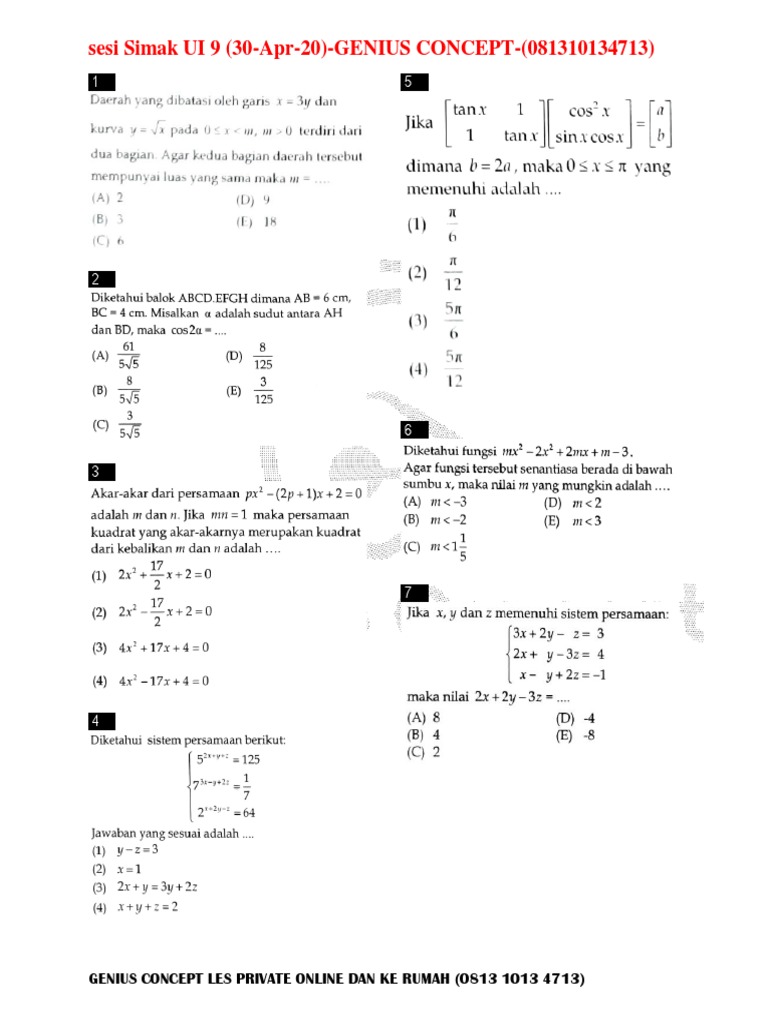Sesi Simak UI - GENIUS CONCEPT PDF | PDF | Komputer | Teknologi & Rekayasa