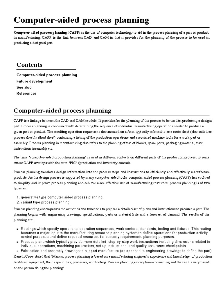 Computer-Aided Process Planning | PDF | Applied Mathematics | Economic ...