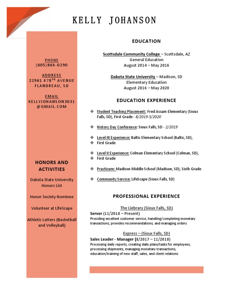 Kelly Resume | PDF | Teaching | Cognition