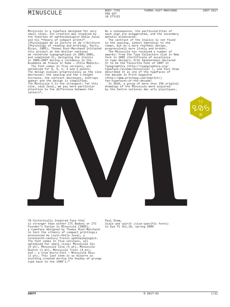 Minuscule: Scale and Spirit (Size-Specific Fonts) | PDF | Typefaces ...