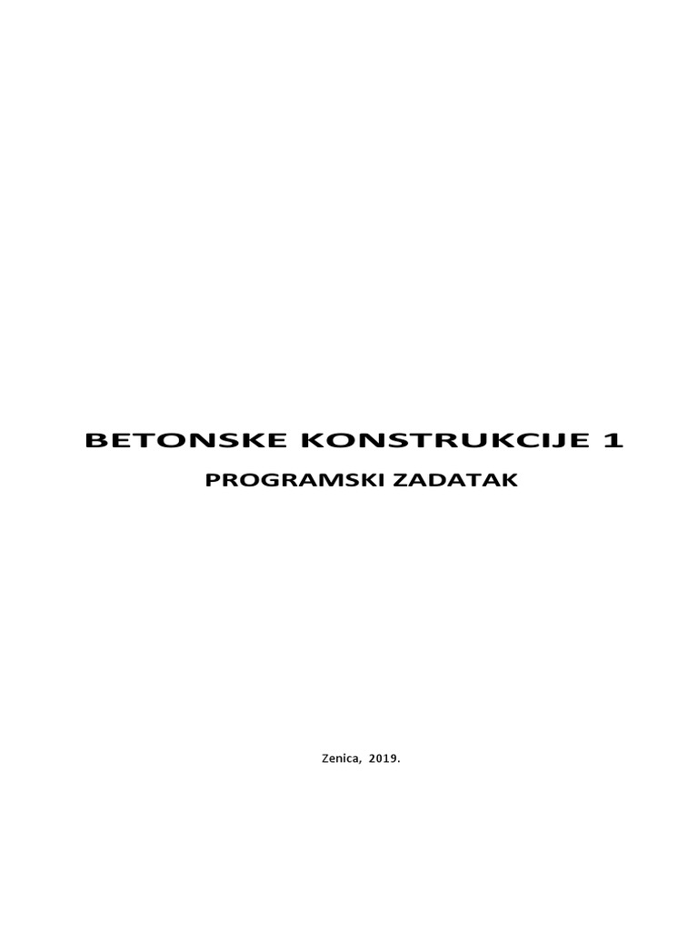 Betonske Konstrukcije 1 | PDF