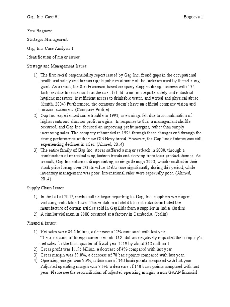 Case Study 1 | PDF | Gap Inc. | Strategic Management