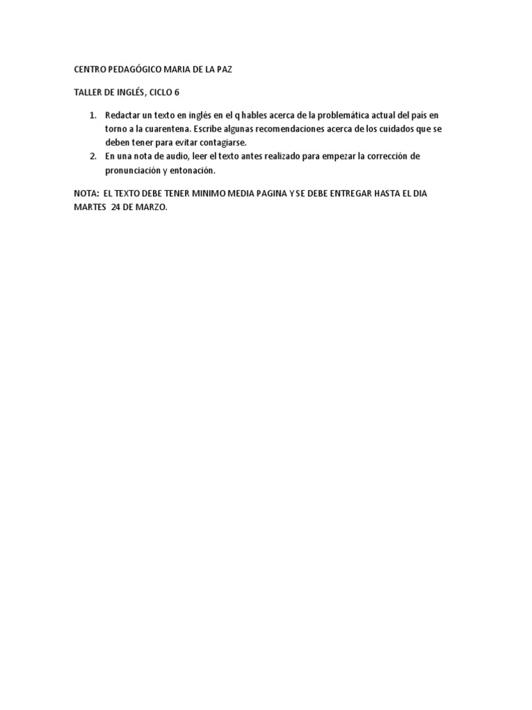 Taller Ingles C6 PDF | PDF