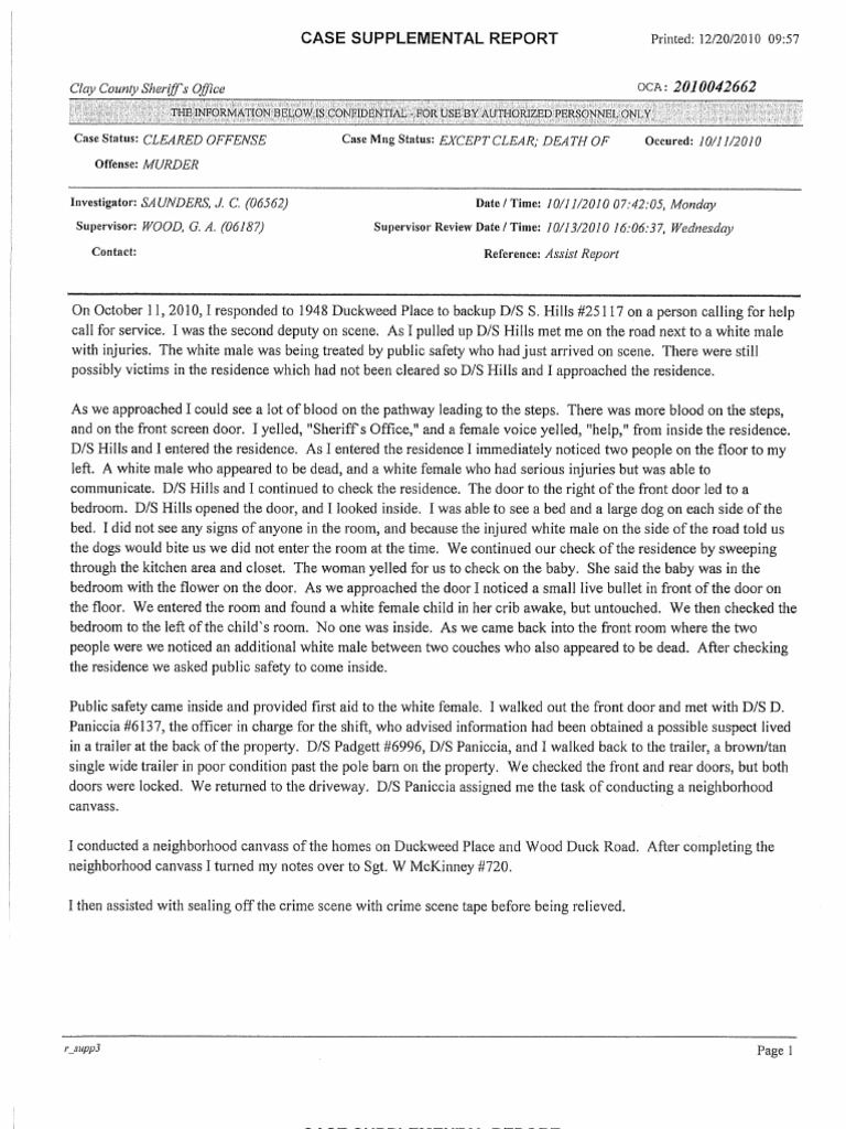 Final Police Report On Christopher Kilgore | PDF | Law