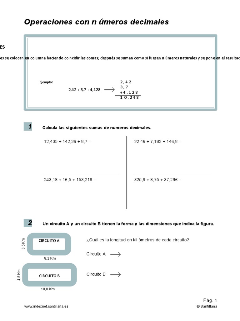 Operaciones Con Decimales | PDF | Números | Matemática Elemental