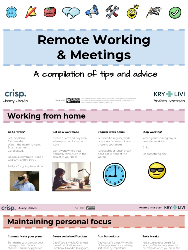 Remote Working & Meetings: A Compilation of Tips and Advice | PDF ...